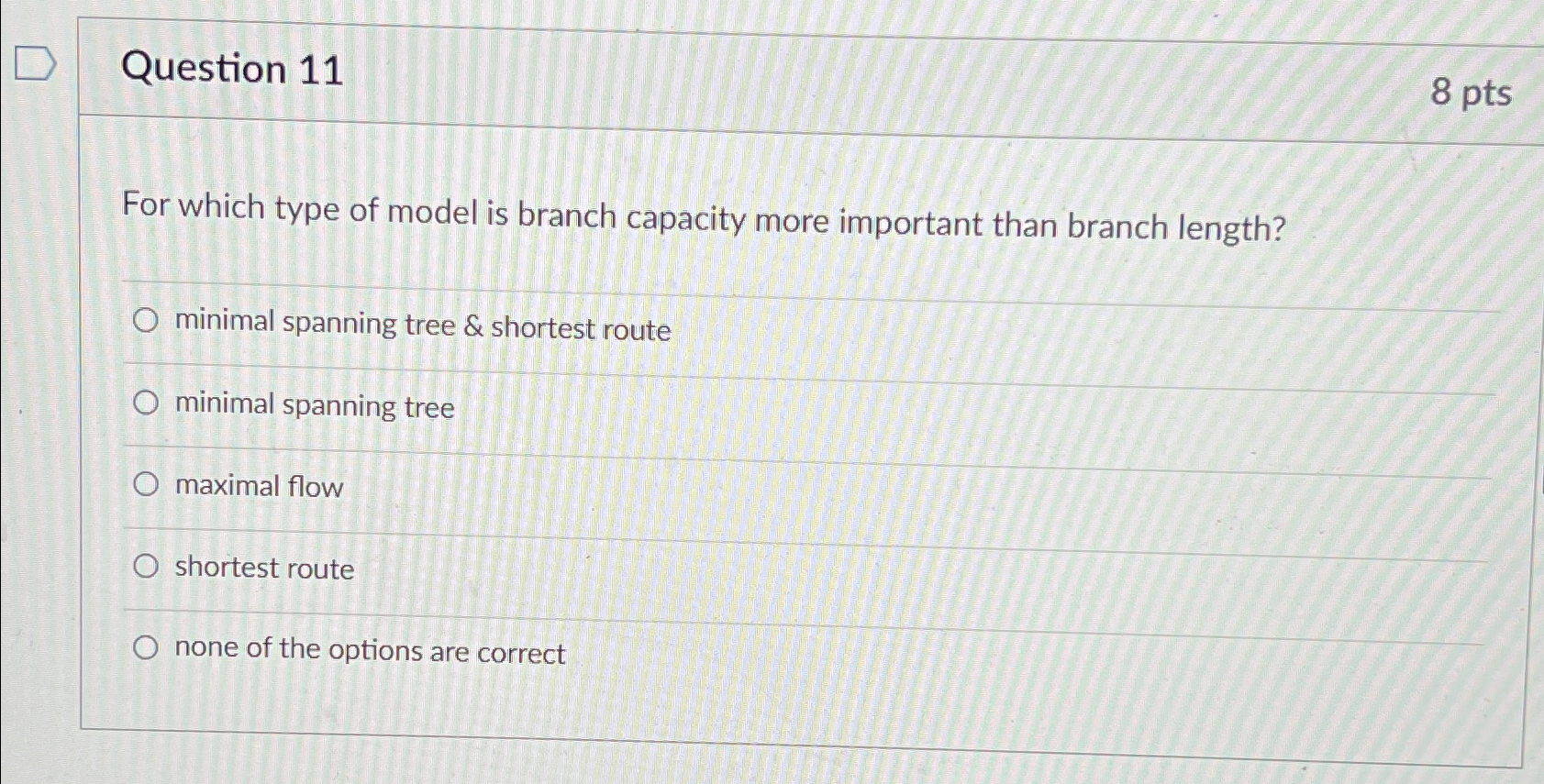 Solved Question 118 ﻿ptsFor which type of model is branch | Chegg.com