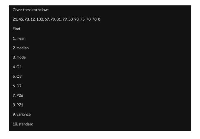 Solved Given the data below: | Chegg.com