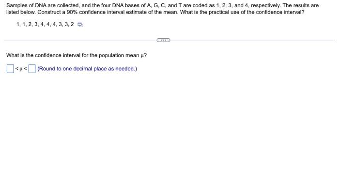 Solved Samples of DNA are collected, and the four DNA bases | Chegg.com