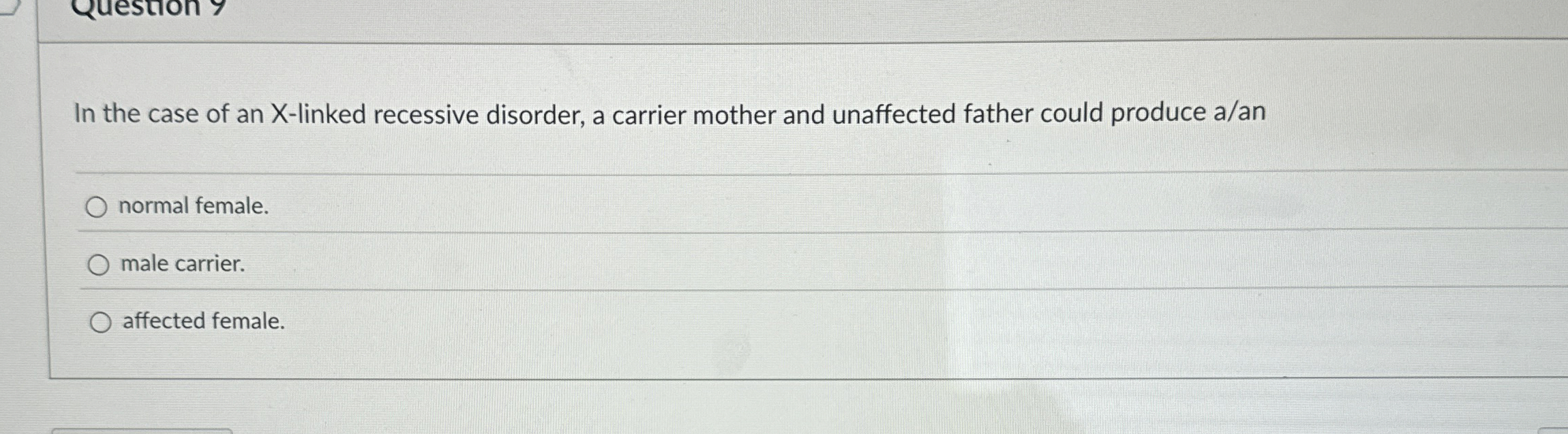 Solved In the case of an X-linked recessive disorder, a | Chegg.com