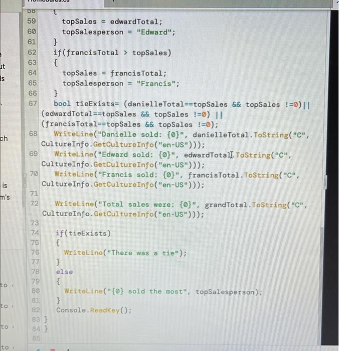 Solved Danielle, Edward, and Francis are three salespeople | Chegg.com
