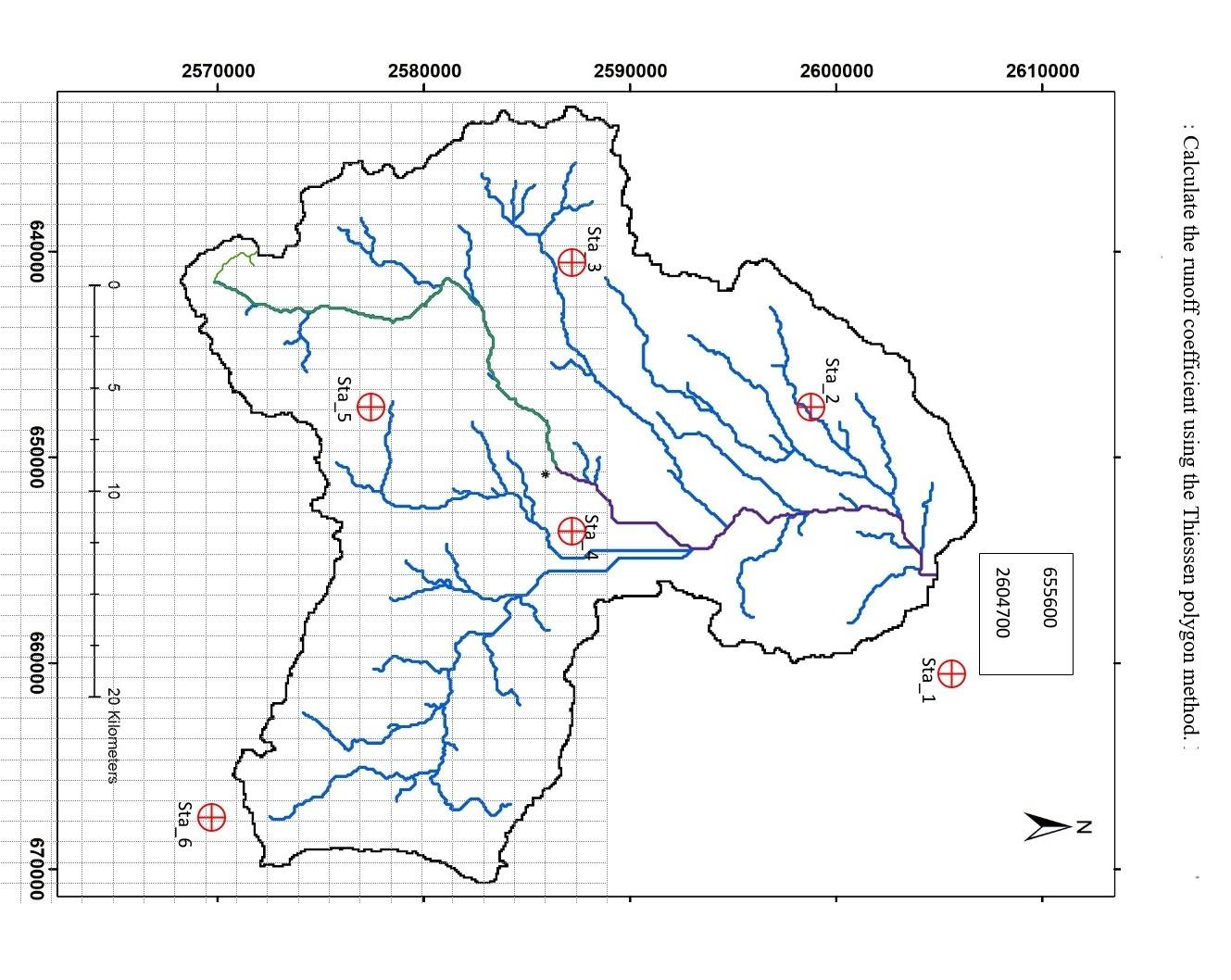 : Calculate the runoff coefficient using the Thiessen | Chegg.com