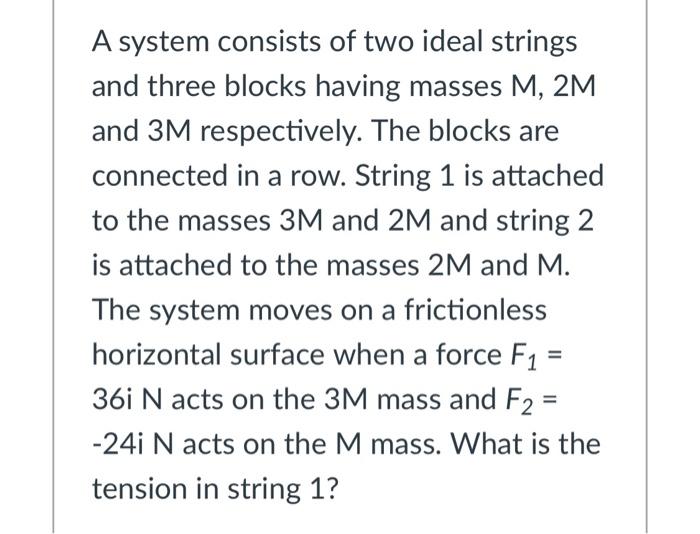 Solved A system consists of two ideal strings and three | Chegg.com