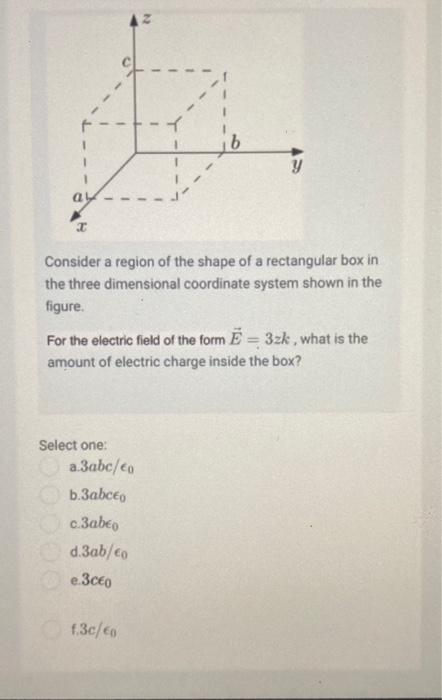 Solved Consider a region of the shape of a rectangular box | Chegg.com