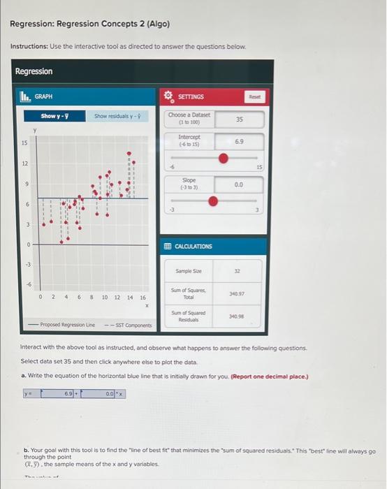 Regression: Regression Concepts 2 (Algo) | Chegg.com