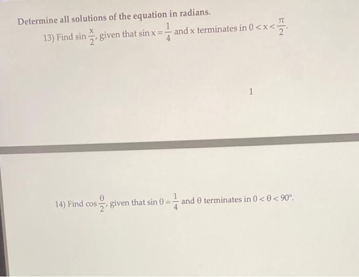 Solved Determine all solutions of the equation in radians. | Chegg.com