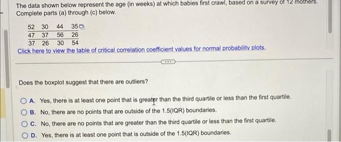 Solved Critical Correlation Coefficient Values for Normal | Chegg.com