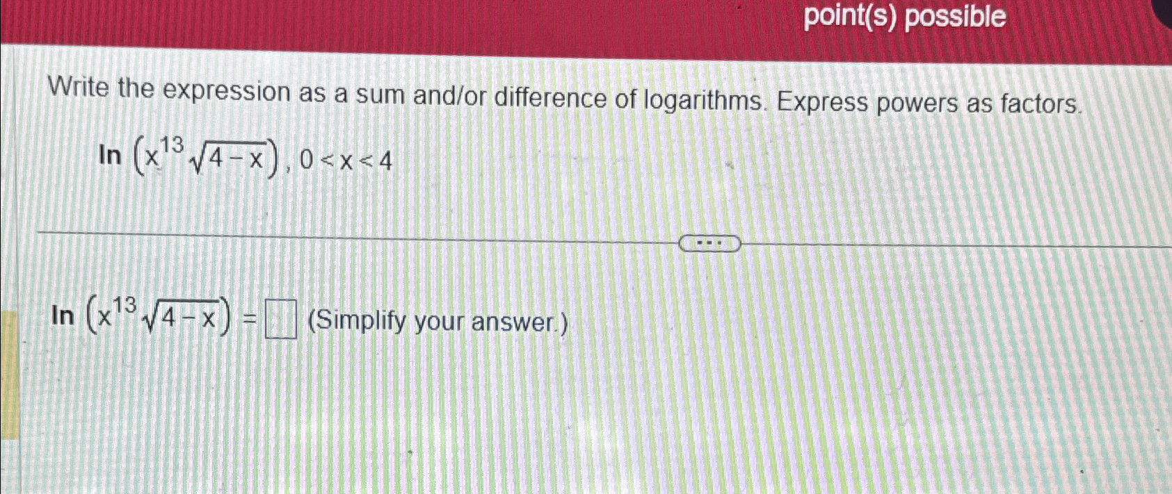Solved point(s) ﻿possibleWrite the expression as a sum | Chegg.com