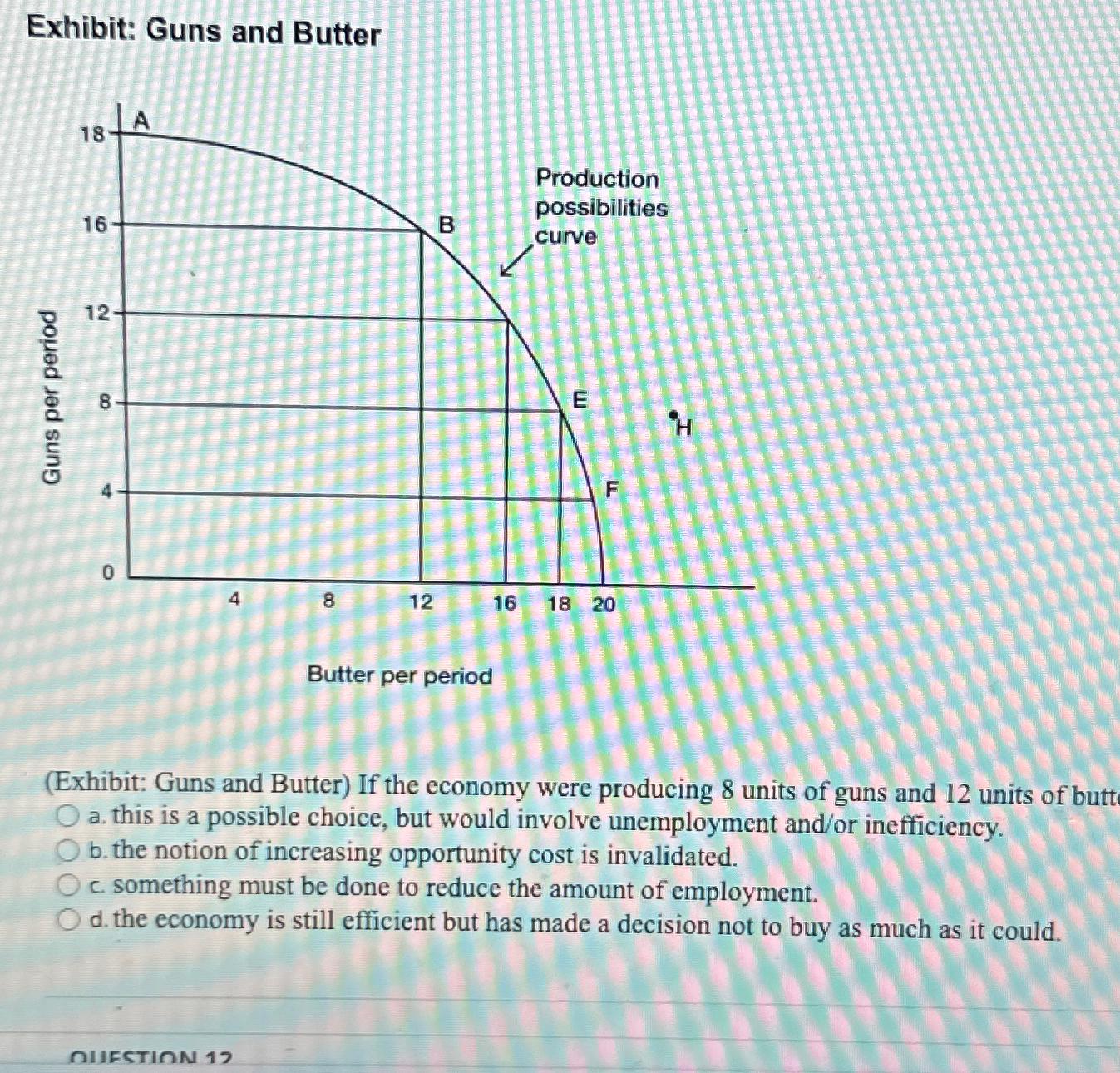 Solved Exhibit: Guns and ButterButter per period(Exhibit: | Chegg.com