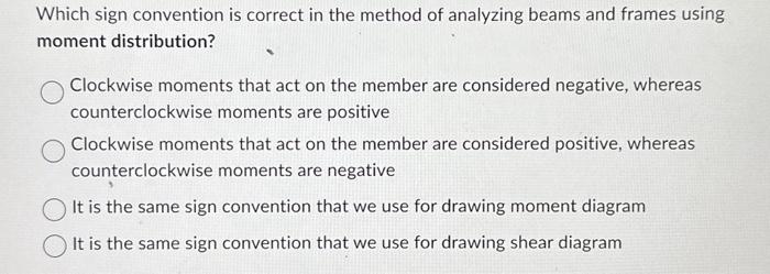 Solved Which sign convention is correct in the method of | Chegg.com