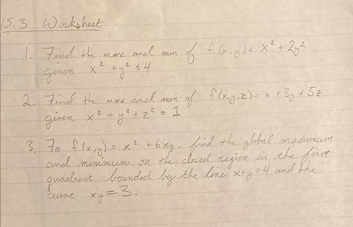 Solved Find Max and Min of function by using:gradient f = | Chegg.com