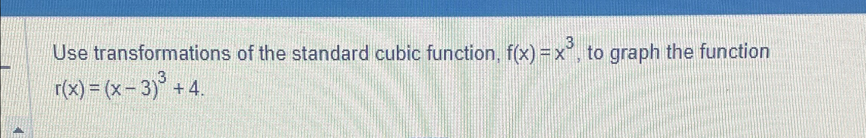 Solved Use transformations of the standard cubic function, | Chegg.com