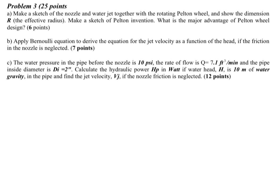 Solved Problem 3 (25 ﻿pointsa) ﻿Make a sketch of the nozzle | Chegg.com