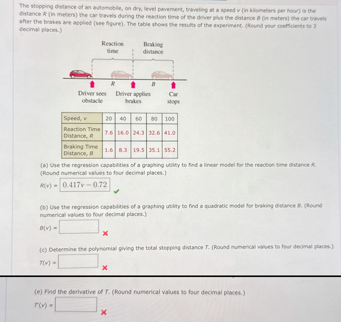 Solved The stopping distance of an automobile, on dry, level | Chegg.com