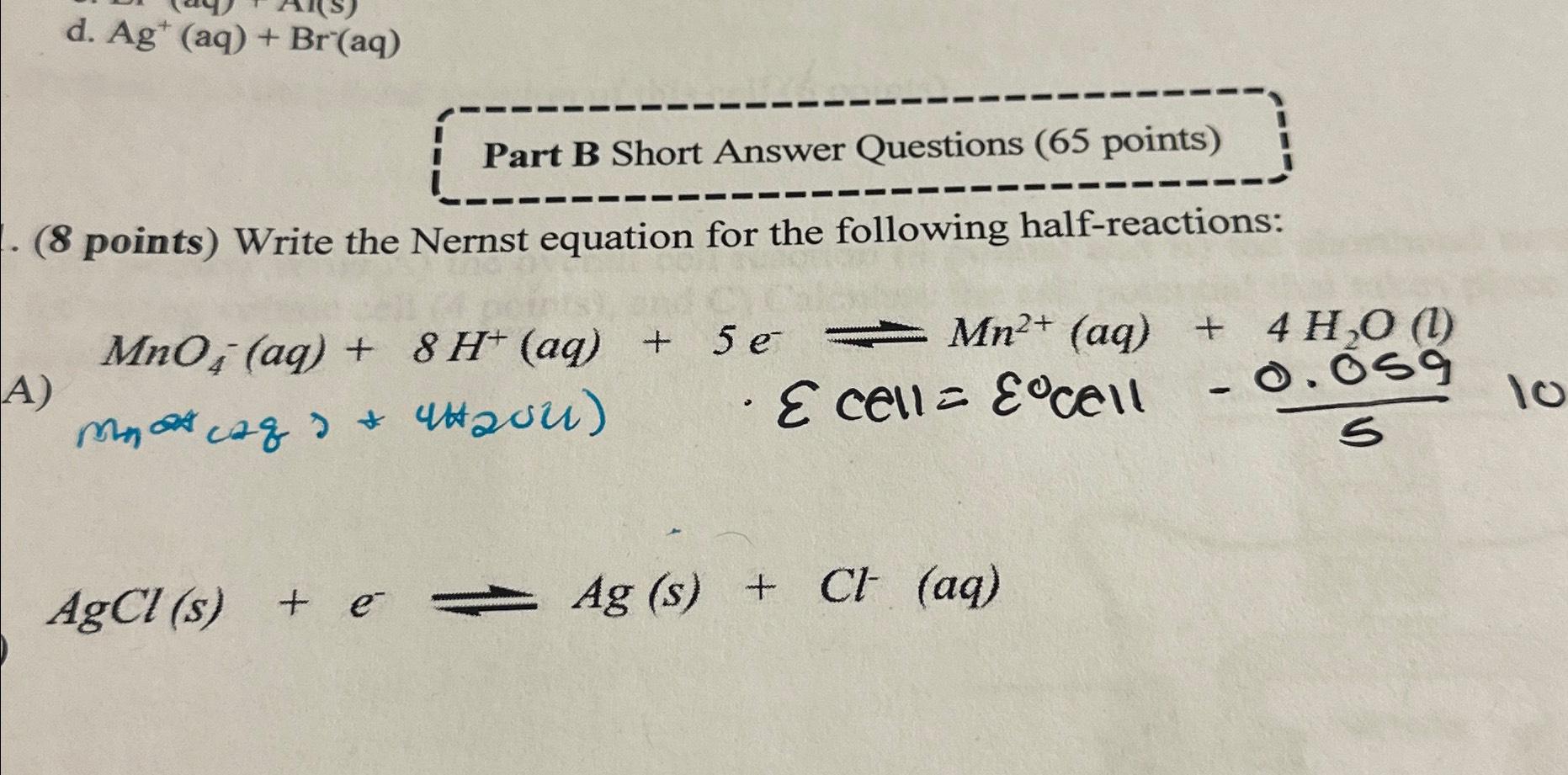Solved Part B Short Answer Questions (65 points)( 8 | Chegg.com Solved Part B Short Answer Questions (65 points)( 8 | Chegg.com
