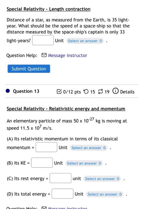 Solved Special Relativity - Length contraction Distance of a | Chegg.com