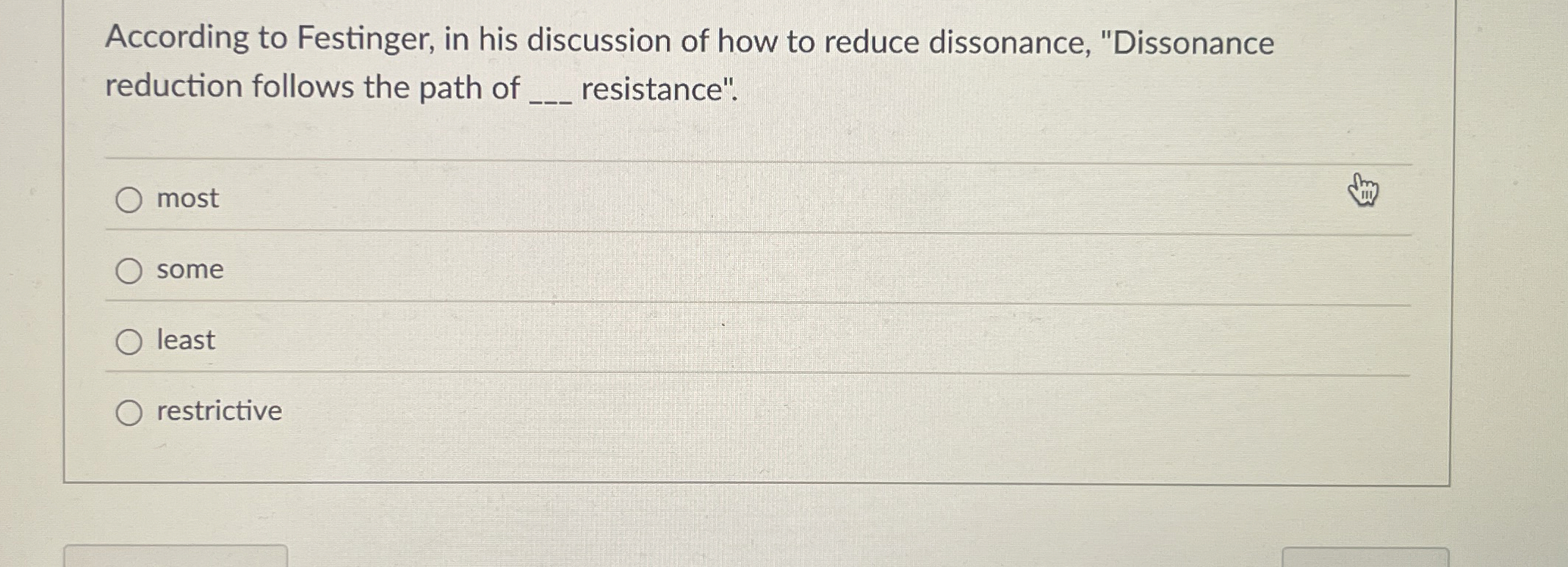 Solved According to Festinger, in his discussion of how to | Chegg.com