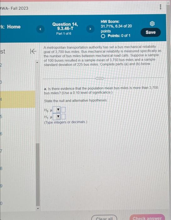 Solved A metropolitan transportation authority has set a bus | Chegg.com