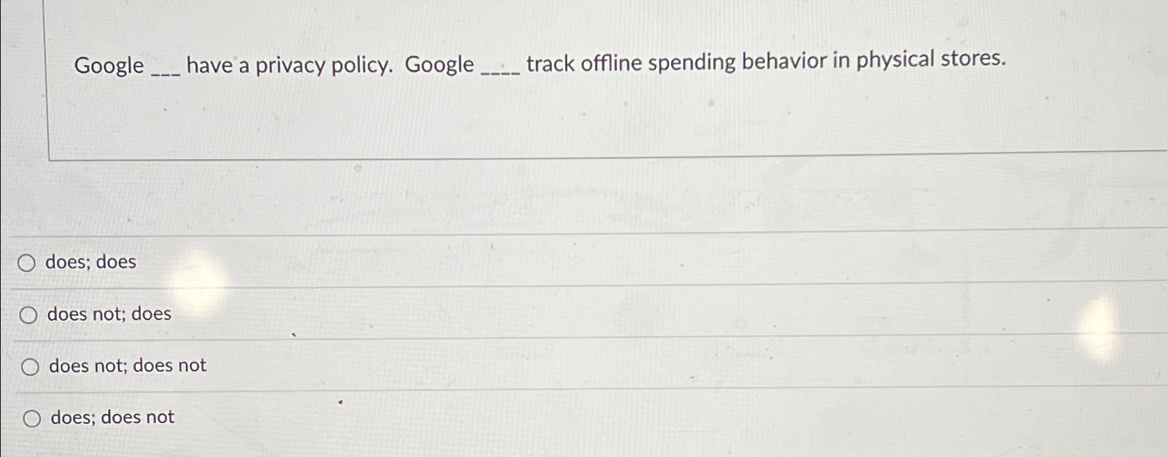 Solved Google have a privacy policy. Google track offline | Chegg.com