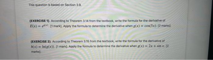 Solved This question is based on Section 3.9 . (EXERCISE 1). | Chegg.com