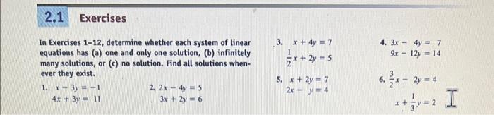 Solved In Exercises 1-12, determine whether each system of | Chegg.com