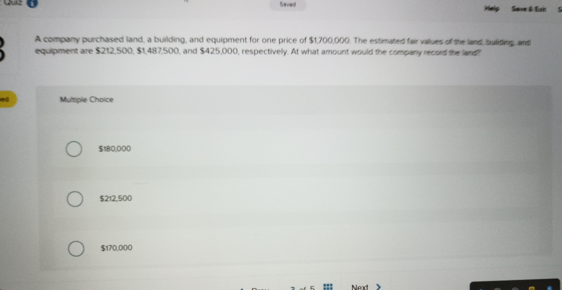 Solved SavedA company purchased land, a building, and | Chegg.com