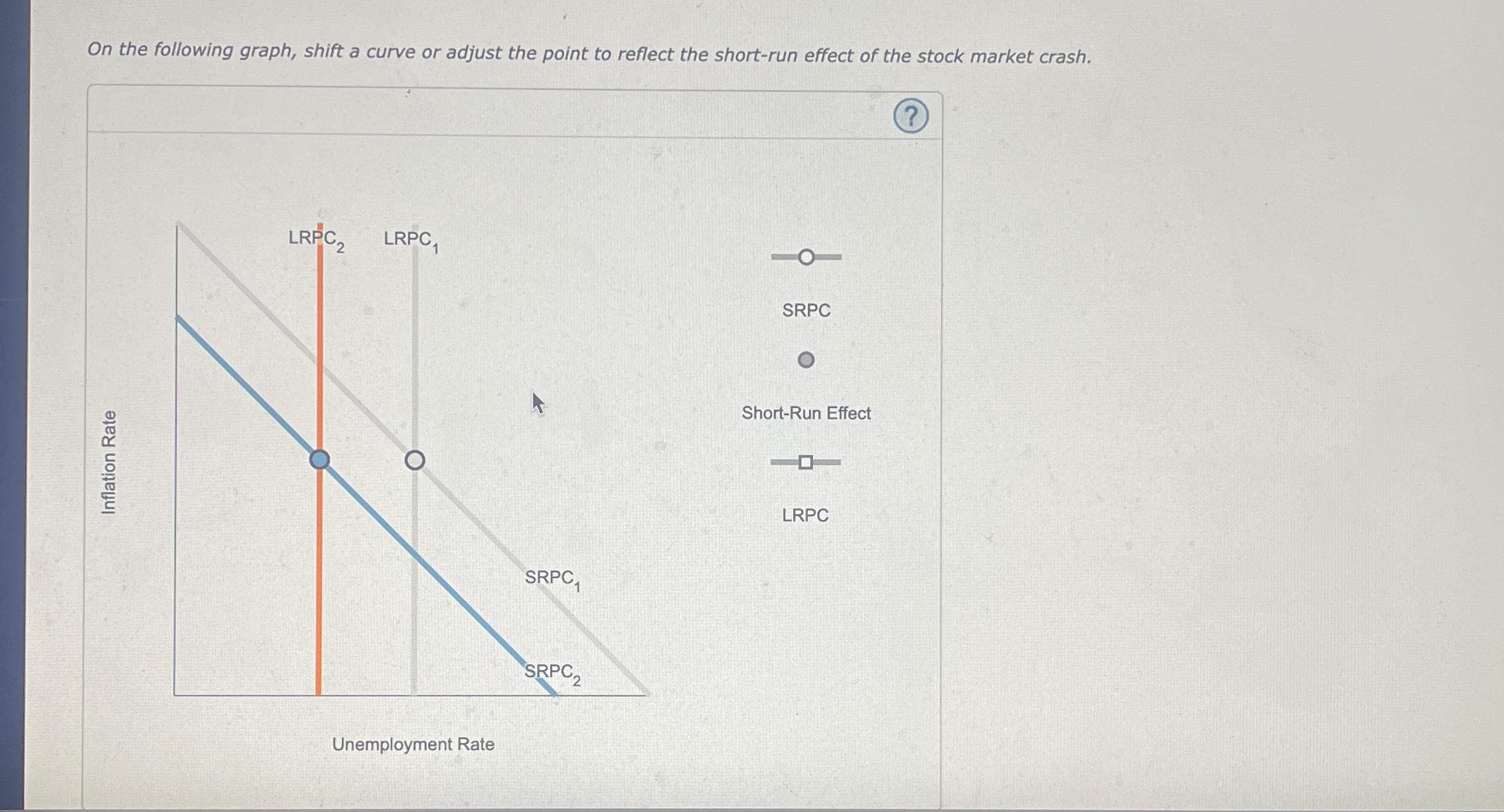 Solved On the following graph, shift a curve or adjust the | Chegg.com