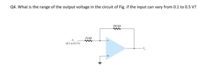 Solved Q4. What is the range of the output voltage in the | Chegg.com
