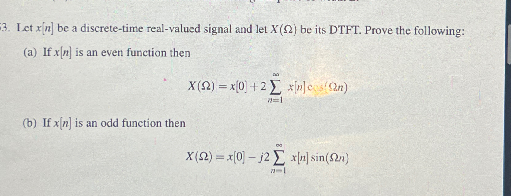 Solved Let x[n] ﻿be a discrete-time real-valued signal and | Chegg.com