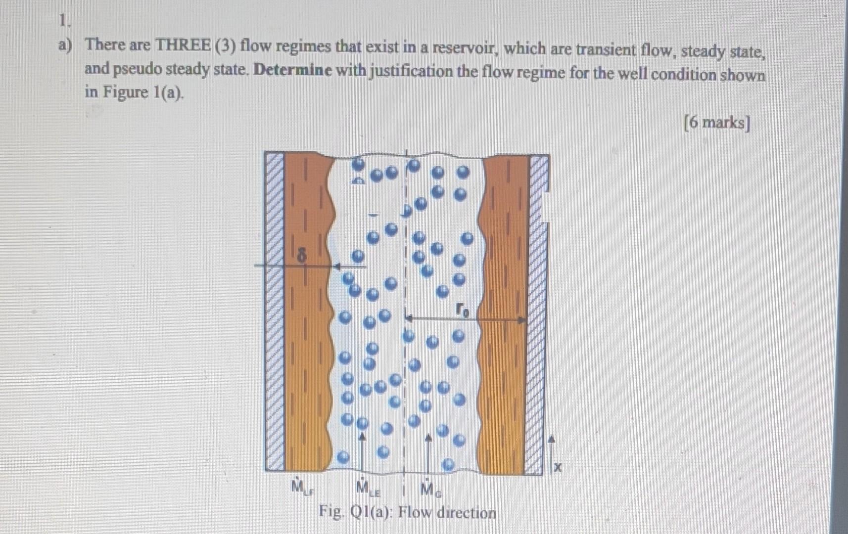 Solved a) There are THREE (3) flow regimes that exist in a | Chegg.com Solved a) There are THREE (3) flow regimes that exist in a | Chegg.com