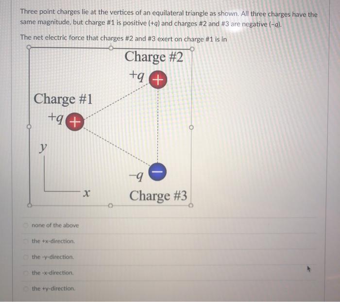 Solved Three point charges lie at the vertices of an | Chegg.com