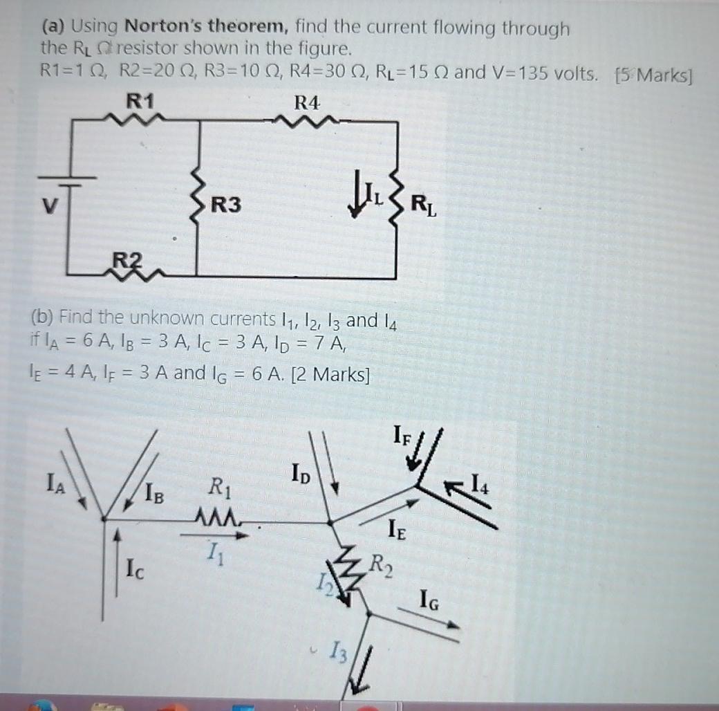 Solved (a) Using Norton's theorem, find the current flowing | Chegg.com