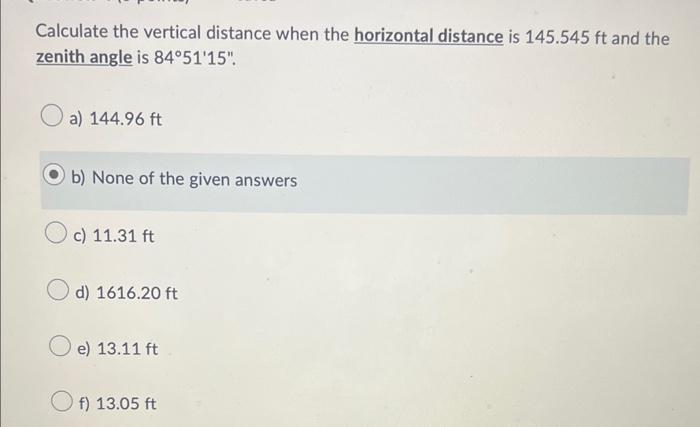 Solved Calculate the vertical distance when the horizontal | Chegg.com