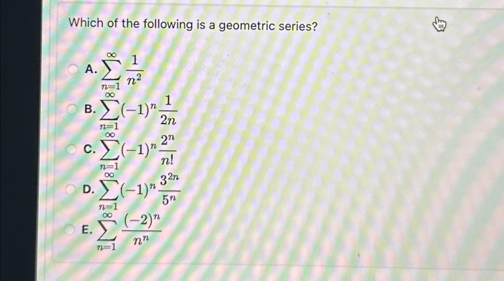 Solved Which of the following is a geometric | Chegg.com