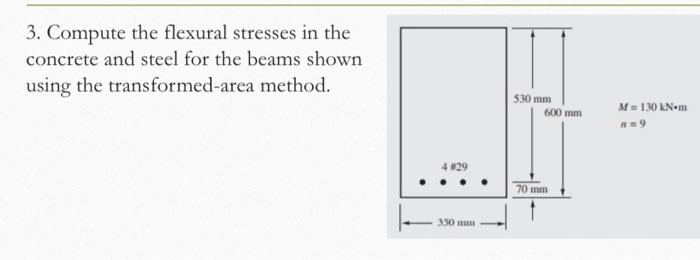 Solved 3. Compute the flexural stresses in the concrete and | Chegg.com