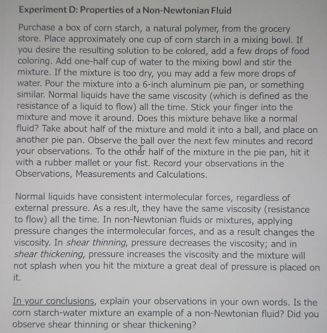 Solved In the Data and Observations section of the lab | Chegg.com