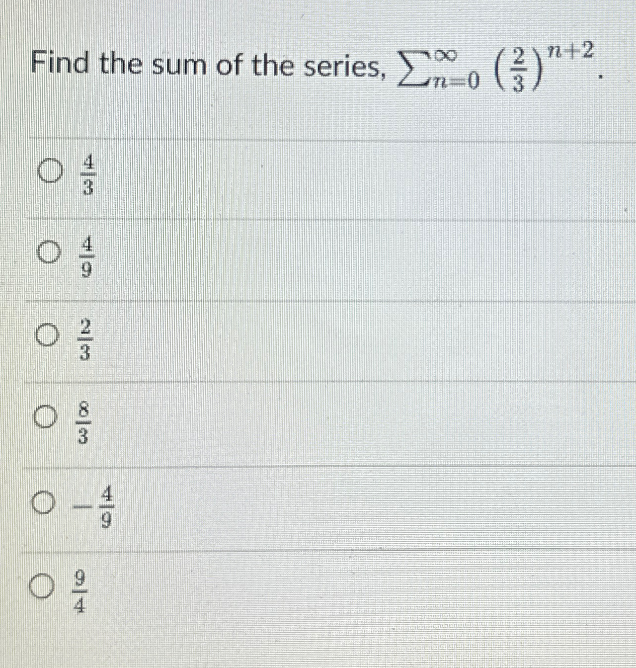 Solved Find the sum of the series, | Chegg.com