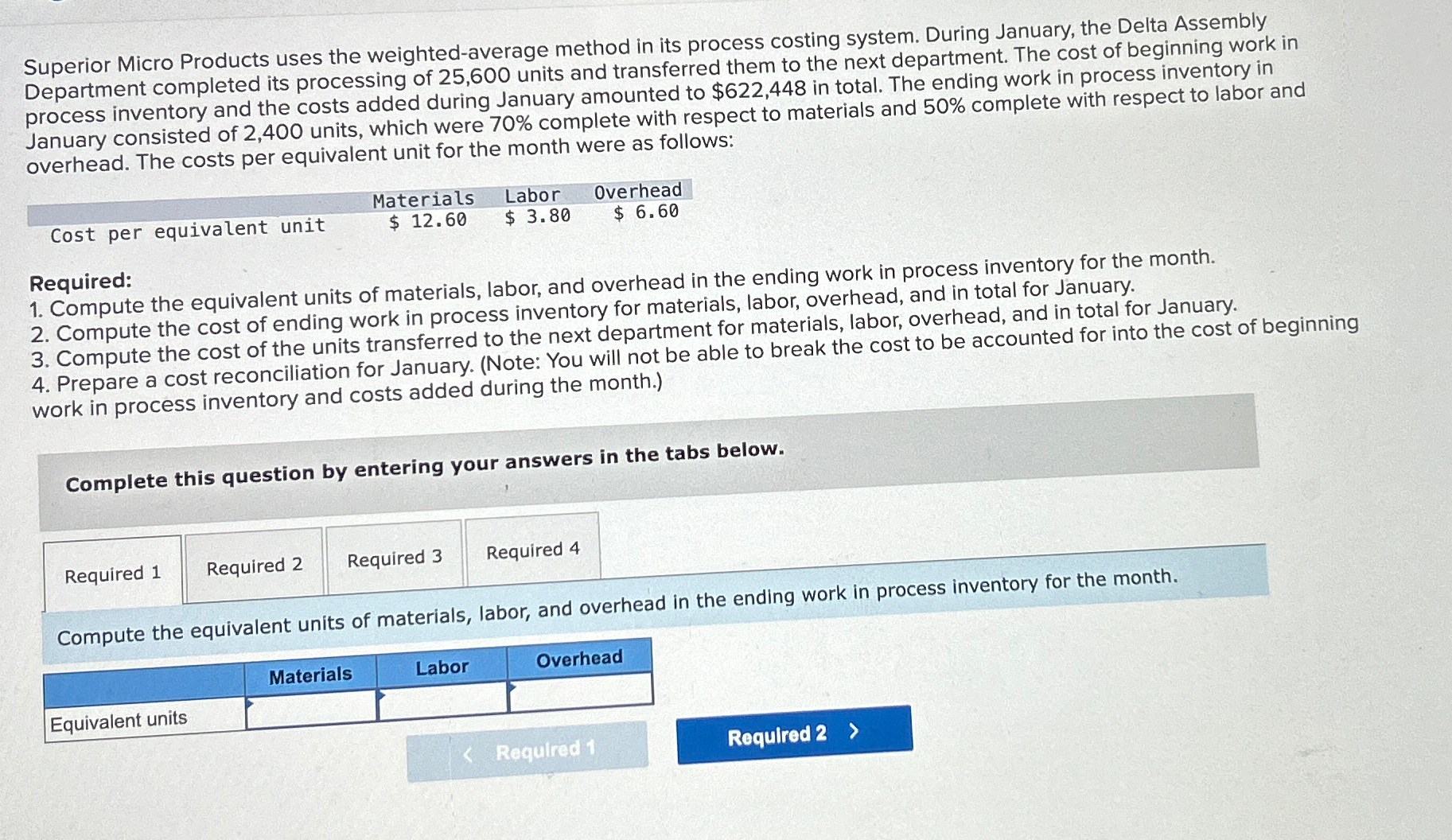 Solved Chapter 4: Question 4: Superior Micro Products uses | Chegg.com