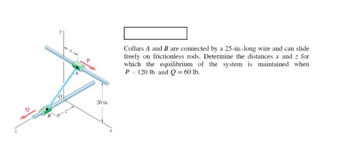 Solved Collars A and B are connected by a 25-in.-long wire | Chegg.com