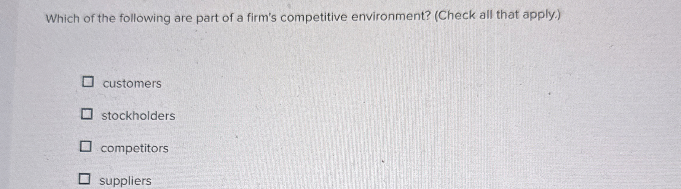 Solved Which of the following are part of a firm's | Chegg.com