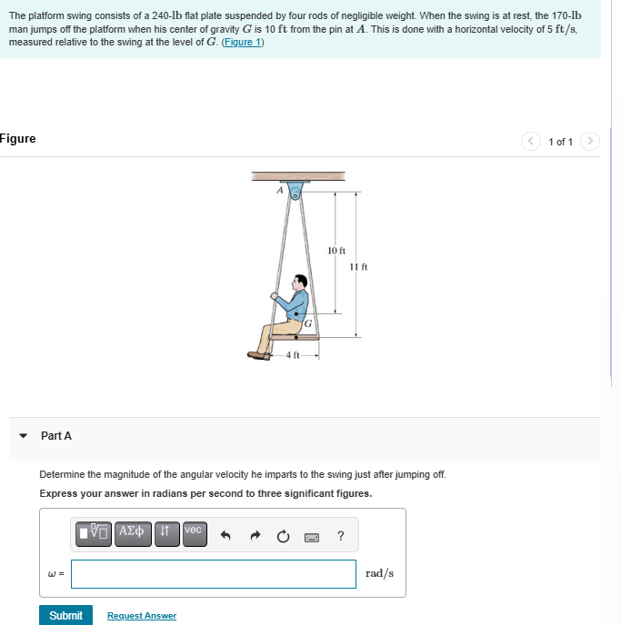 Solved The platform swing consists of a | Chegg.com