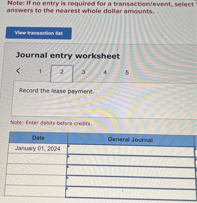 Solved Journal entry worksheet 5 Record the beginning of the | Chegg.com
