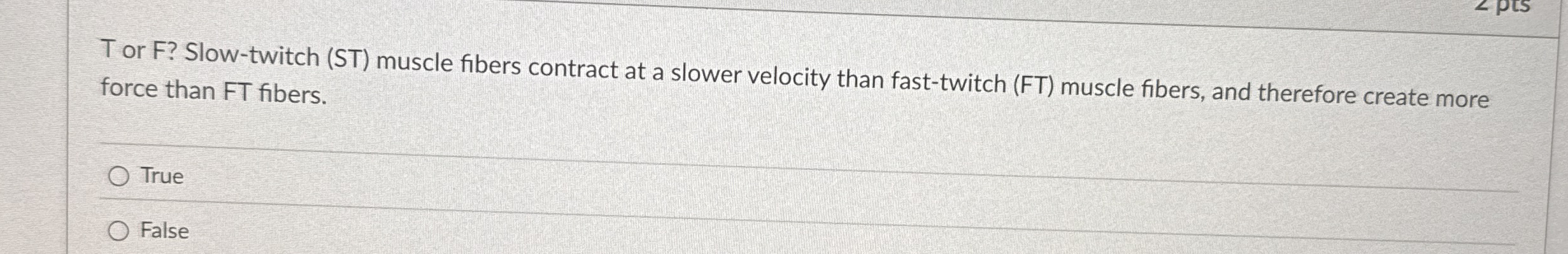 Solved Slow-twitch (ST) ﻿muscle fibers contract at a slower | Chegg.com