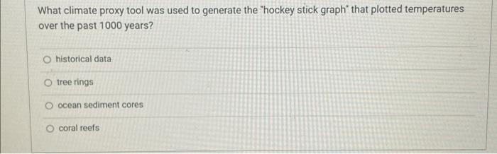 Solved What climate proxy tool was used to generate the | Chegg.com