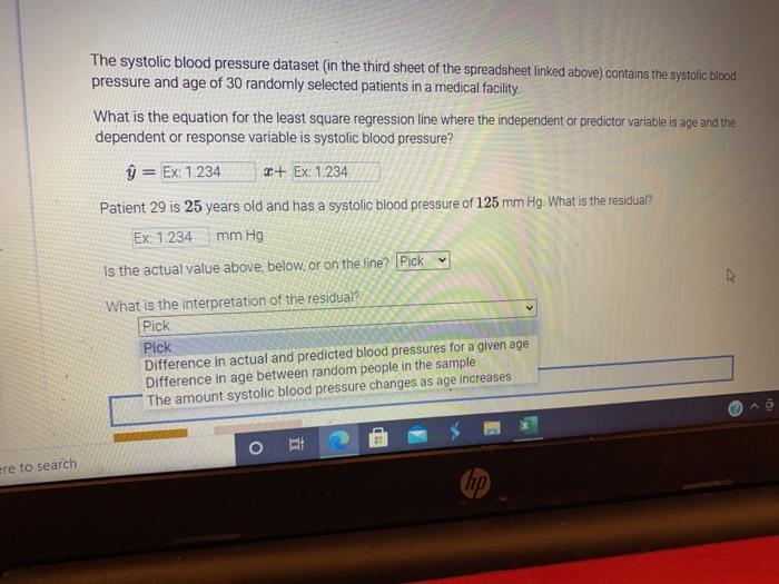 Solved Start The systolic blood pressure dataset (in the | Chegg.com