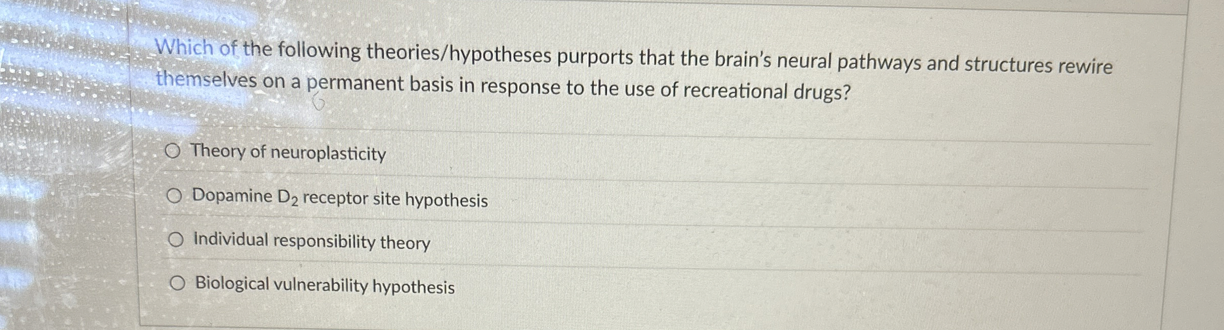 Solved Which of the following theories/hypotheses purports | Chegg.com