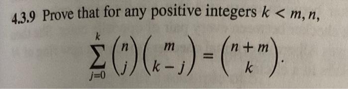 Solved 4.3.9 Prove that for any positive integers k | Chegg.com