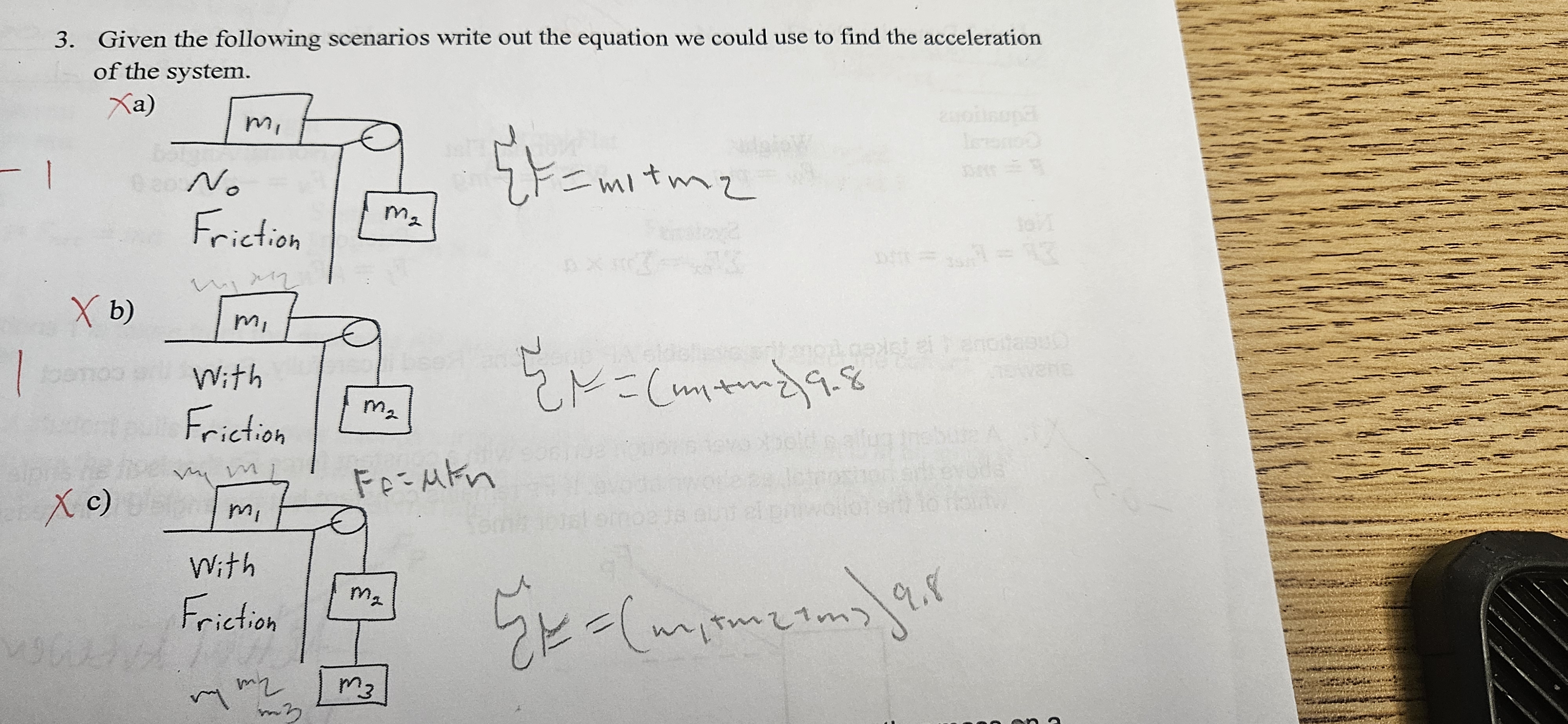Solved Given the following scenarios write out the equation | Chegg.com