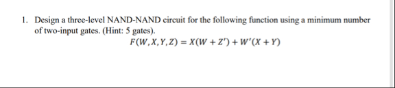 Design a three-level NAND-NAND circuit for the | Chegg.com