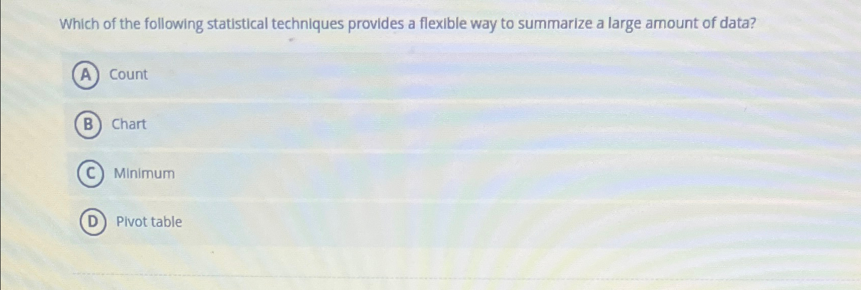 Solved Which of the following statistical techniques | Chegg.com